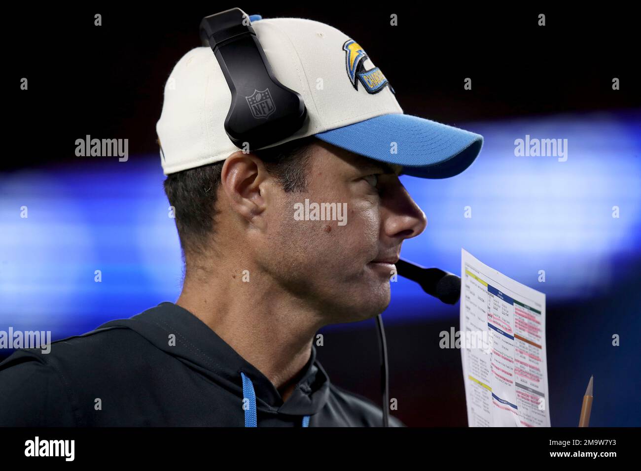 Los Angeles Chargers head coach Brandon Staley stands on the sideline ...