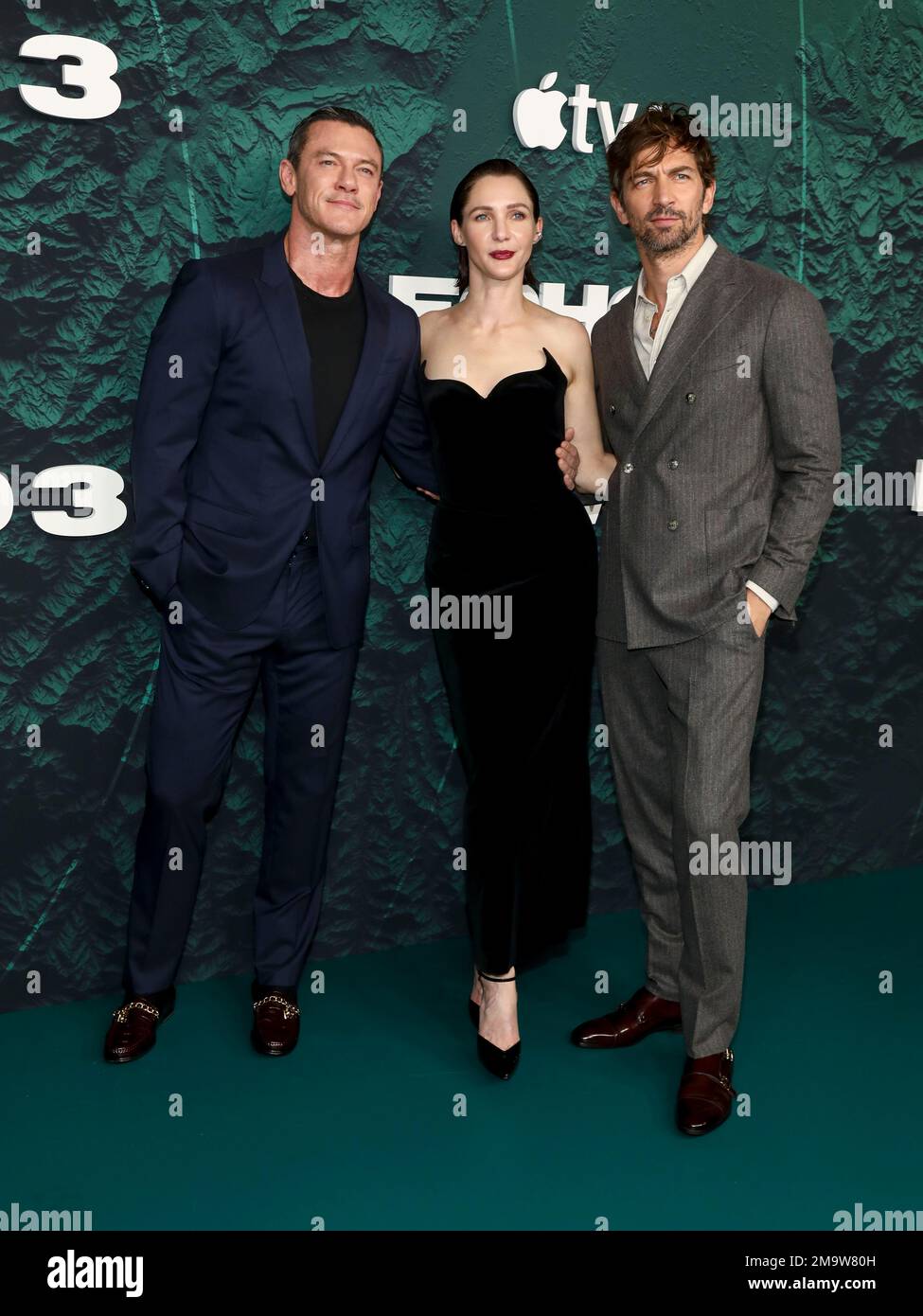 Actors Luke Evans, from left, Jessica Ann Collins and Michiel Huisman ...