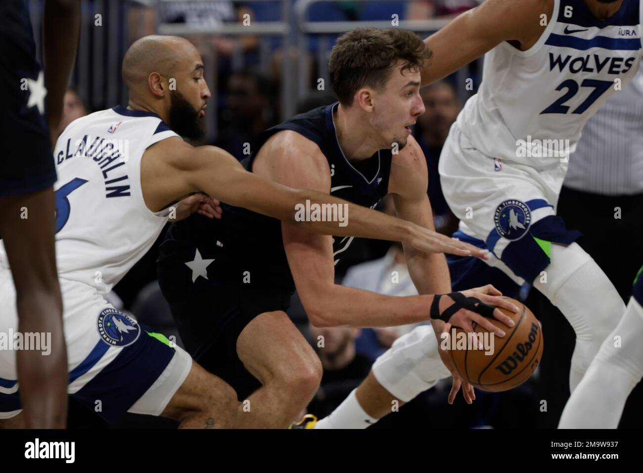 Orlando Magic forward Franz Wagner drives past Minnesota Timberwolves ...