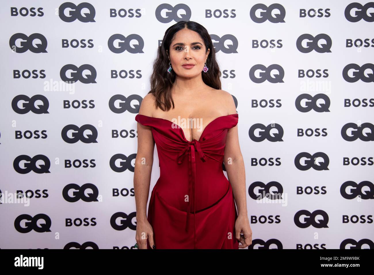 Salma Hayek poses for photographers upon arrival at the GQ Men of the Year 2022 event in London ...