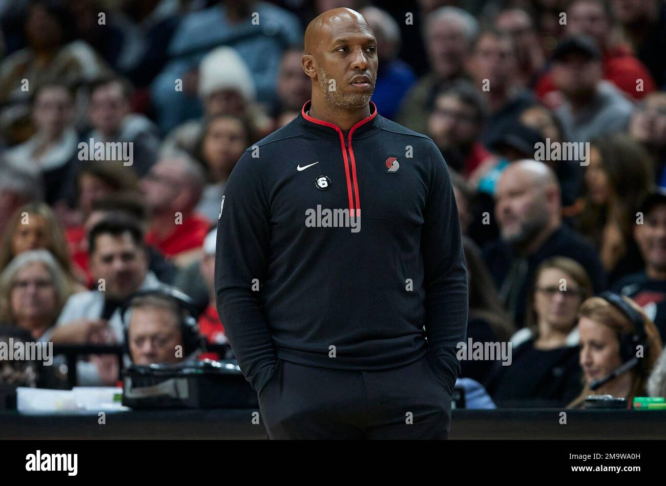 Portland Trail Blazers head coach Chauncey Billups looks towards the ...