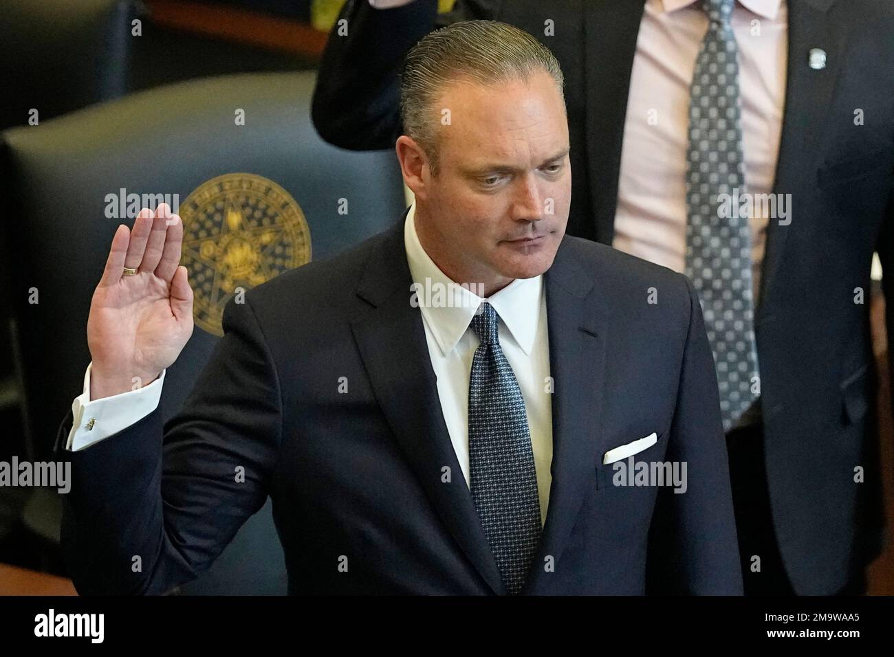 Oklahoma State Rep.-elect Charles McCall, Speaker of the House, takes ...