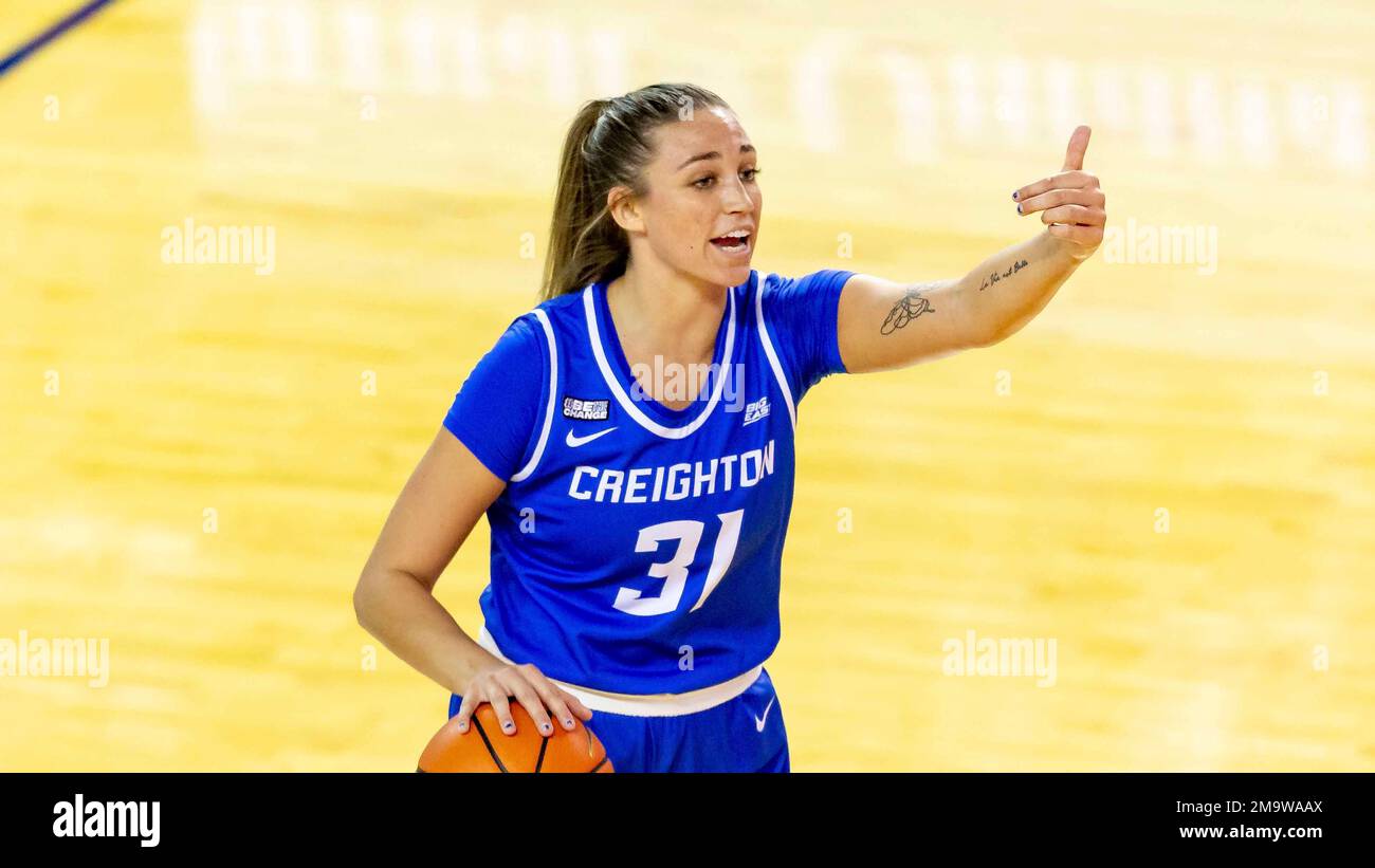 Creighton forward Emma Ronsiek (31) dribbles the ball against Nebraska ...