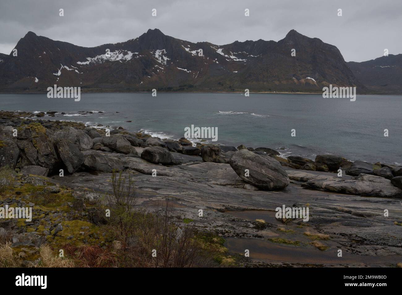 flat granite rock touching Stein- and Ersfjorden on Norway's second ...
