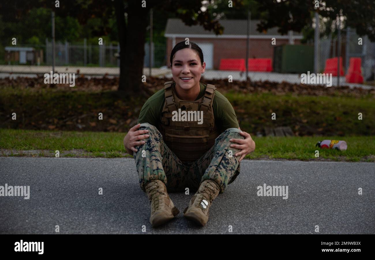 U.S. Marine Corps Sgt. Adaezia Chavez, combat graphics specialist with ...