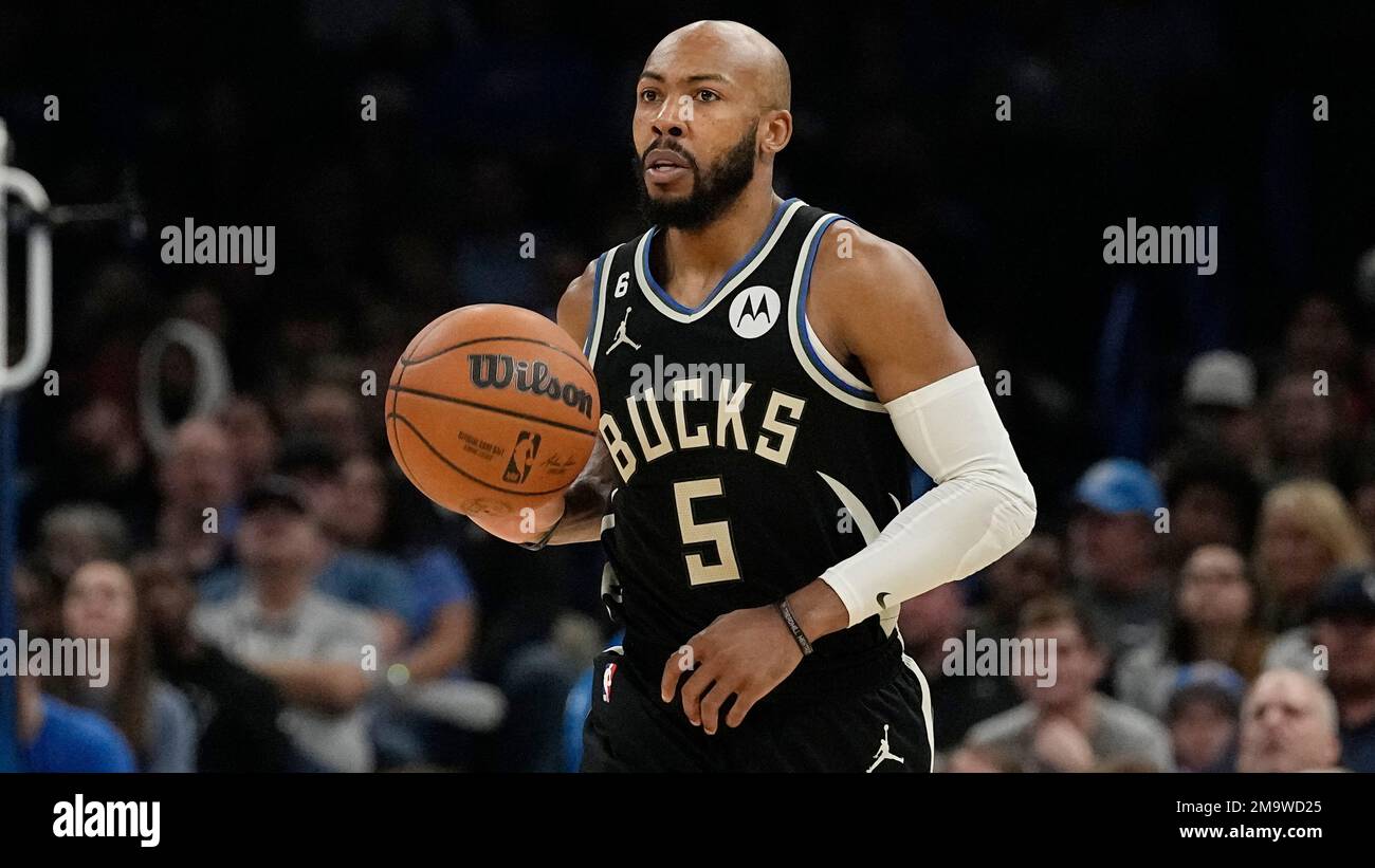 Milwaukee Bucks guard Jevon Carter (5) during an NBA basketball game ... Milwaukee Bucks guard Jevon Carter (5) during an NBA basketball game ...