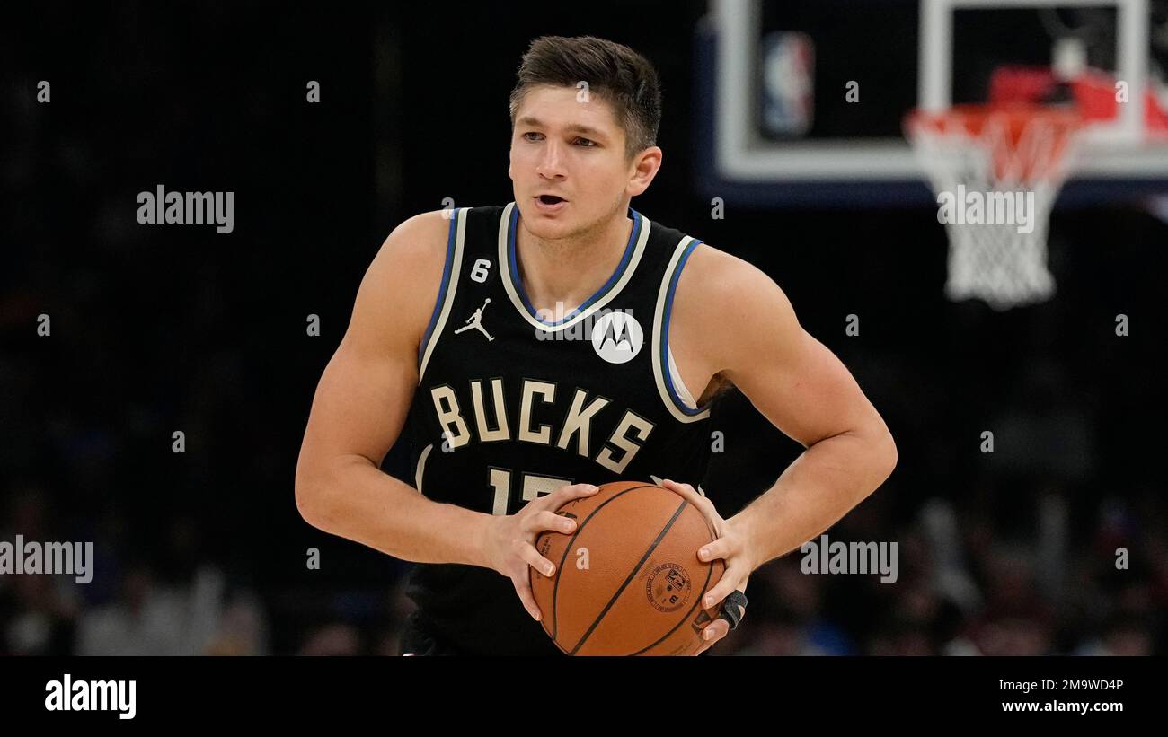 Milwaukee Bucks guard Grayson Allen (12) during an NBA basketball game ...