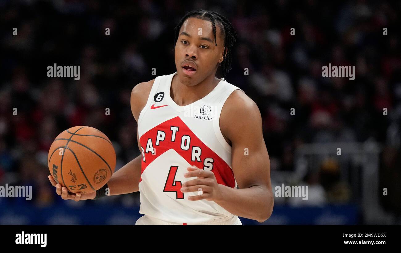 Toronto Raptors forward Scottie Barnes plays during the second half of ...