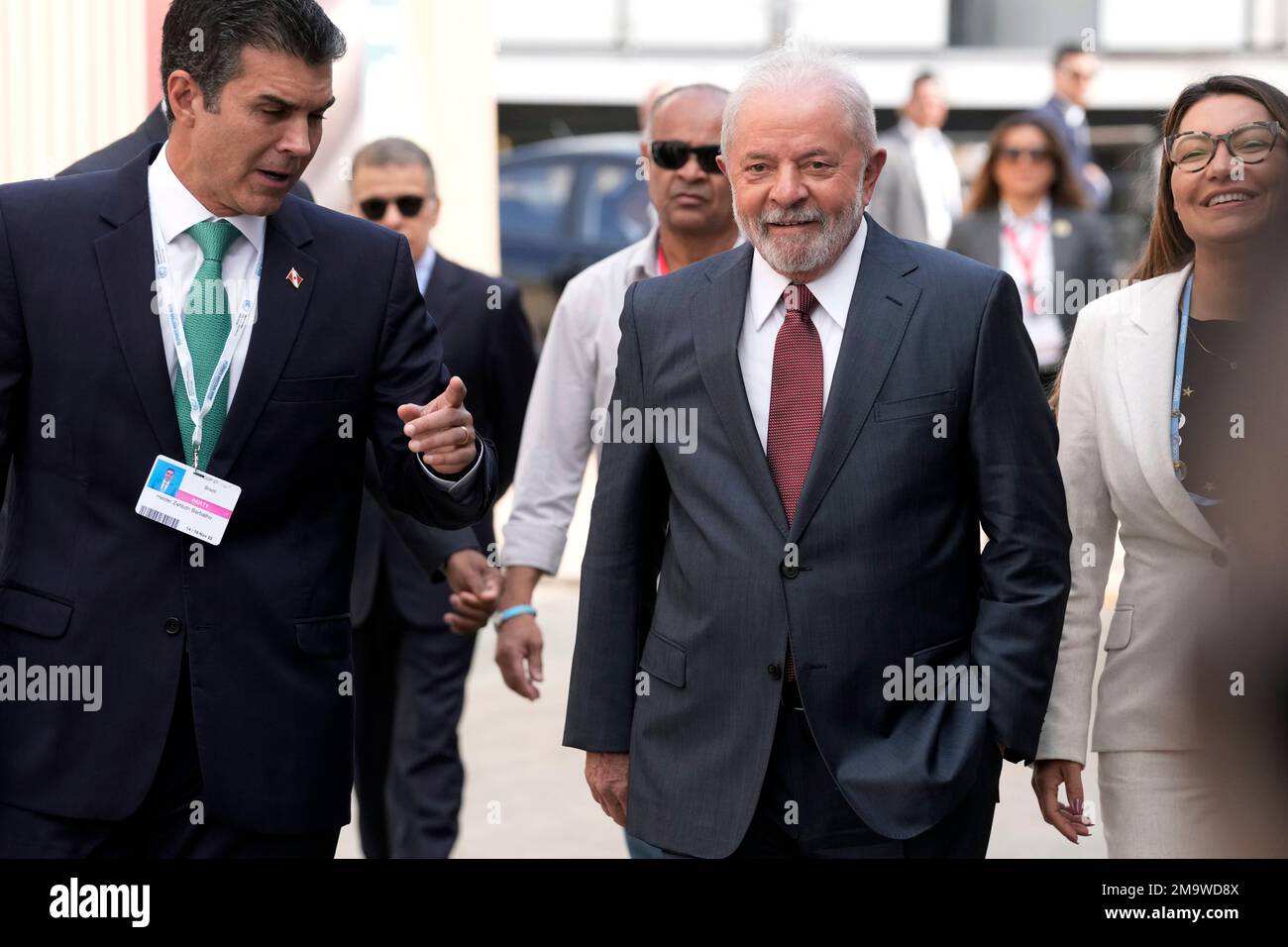 Brazilian President-elect Luiz Inacio Lula da Silva, center, arrives at ...