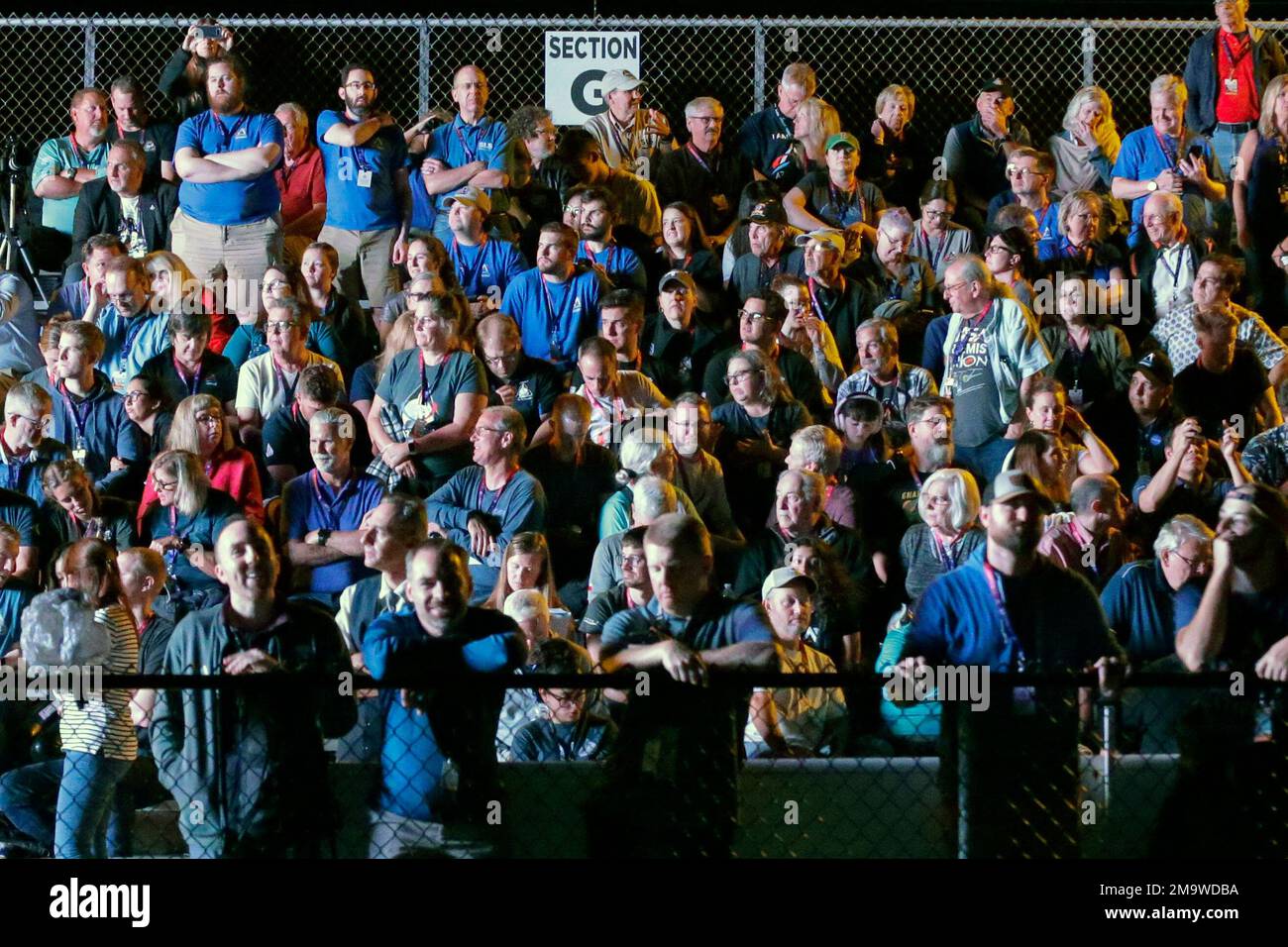 Spectators wait for the launch of NASA's new moon rocket launch at Pad ...