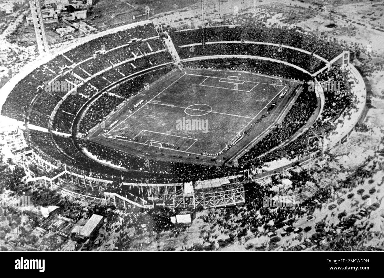 FILE - An aerial view of the Centenario stadium in Montevideo, Uruguay ...