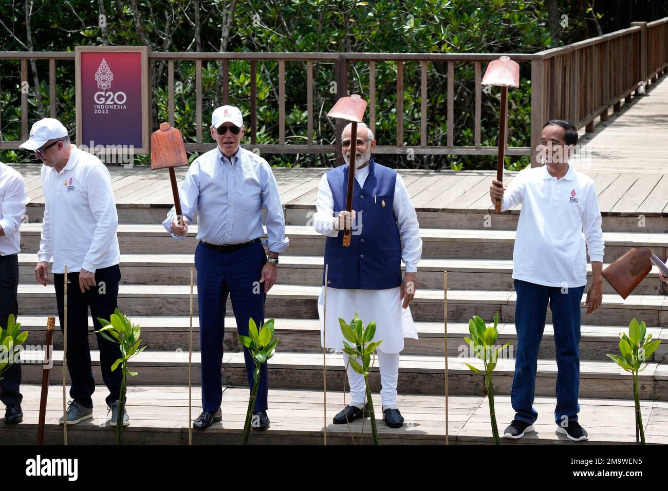 From left; Australian Prime Minister Anthony Albanese, U.S. President ...
