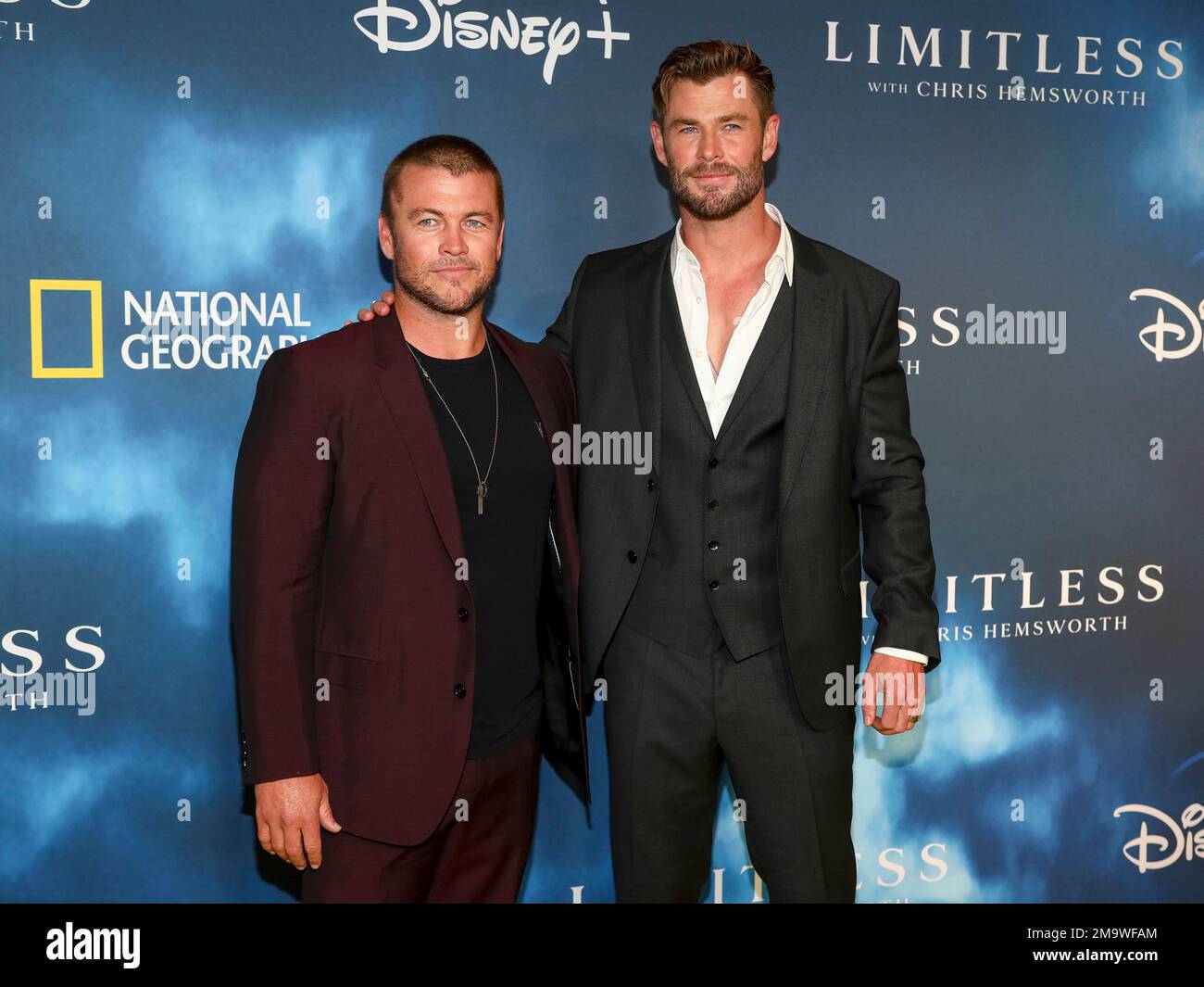 Actors Luke Hemsworth, left, and Chris Hemsworth, right, attend the ...