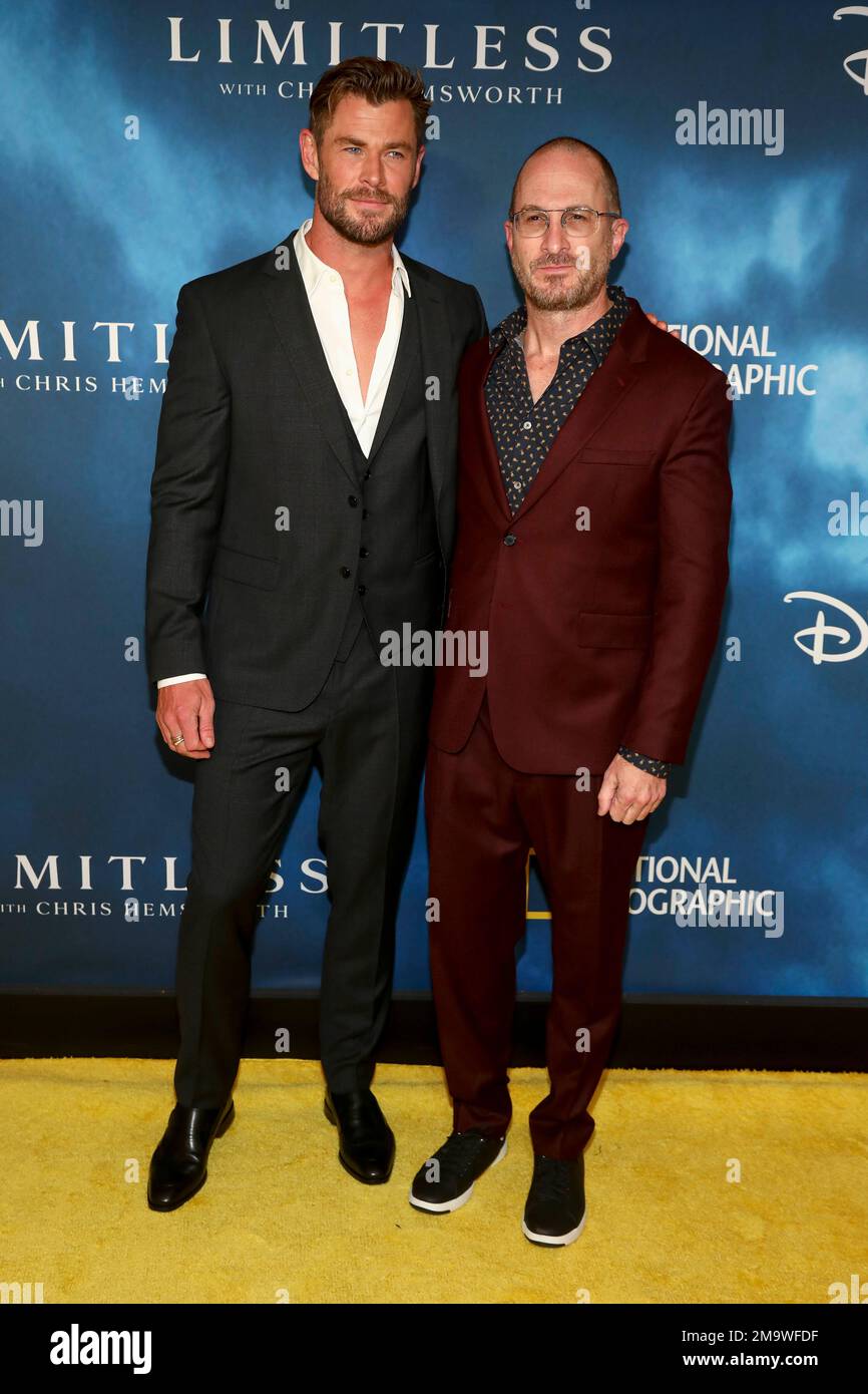 Actor Chris Hemsworth, left, and director Darren Aronofsky, right ...