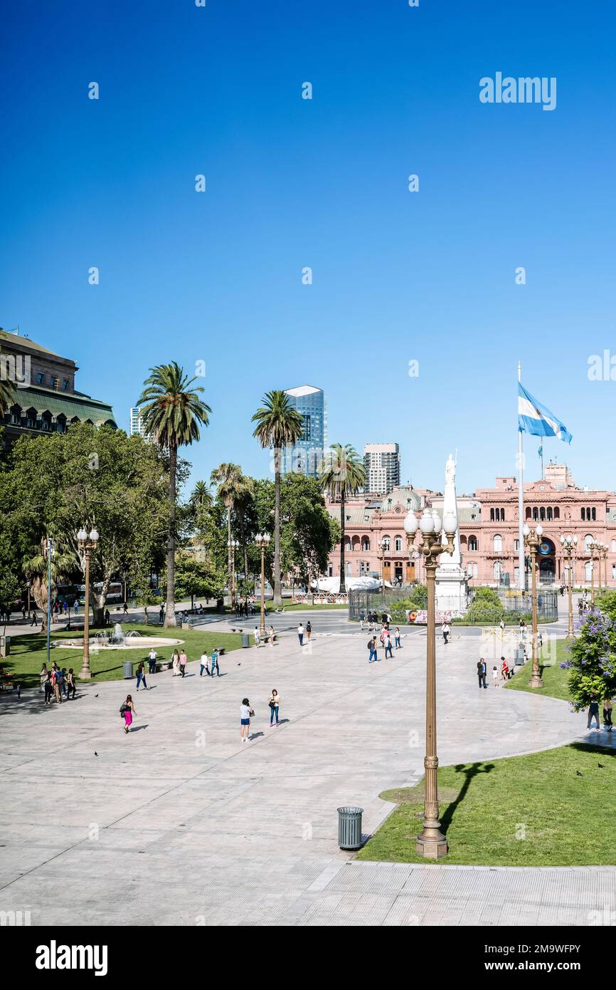 Plaza de Mayo in Buenos Aries. Central square in Buenos Aires with the ...