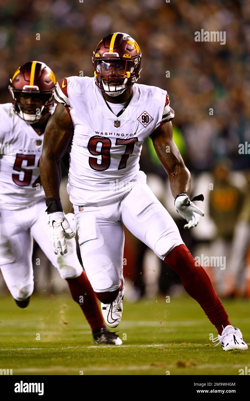 Washington Commanders defensive end Efe Obada (97) in action against ...