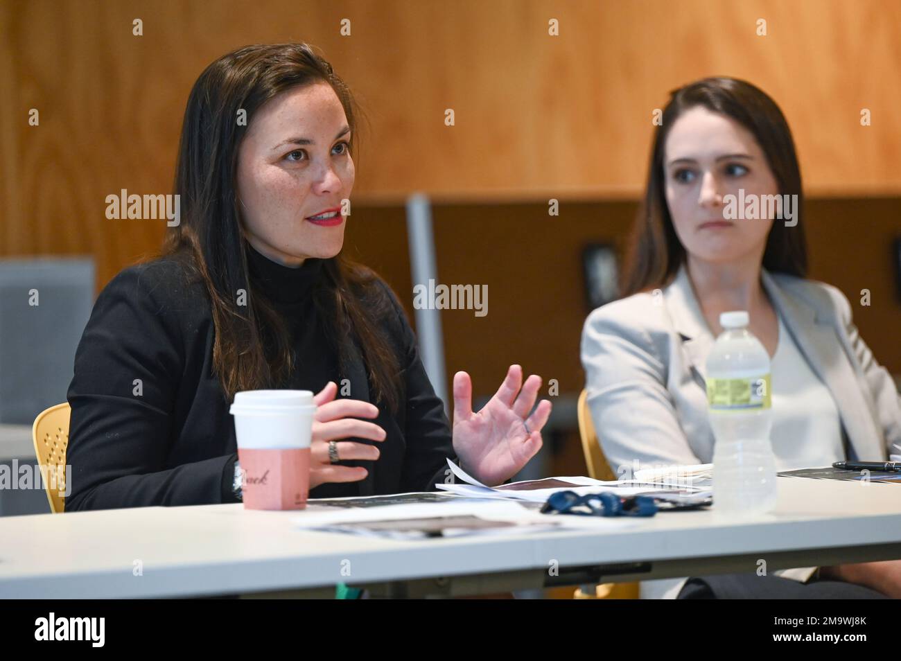 Under Secretary of the Air Force Gina Ortiz Jones meets with personnel ...