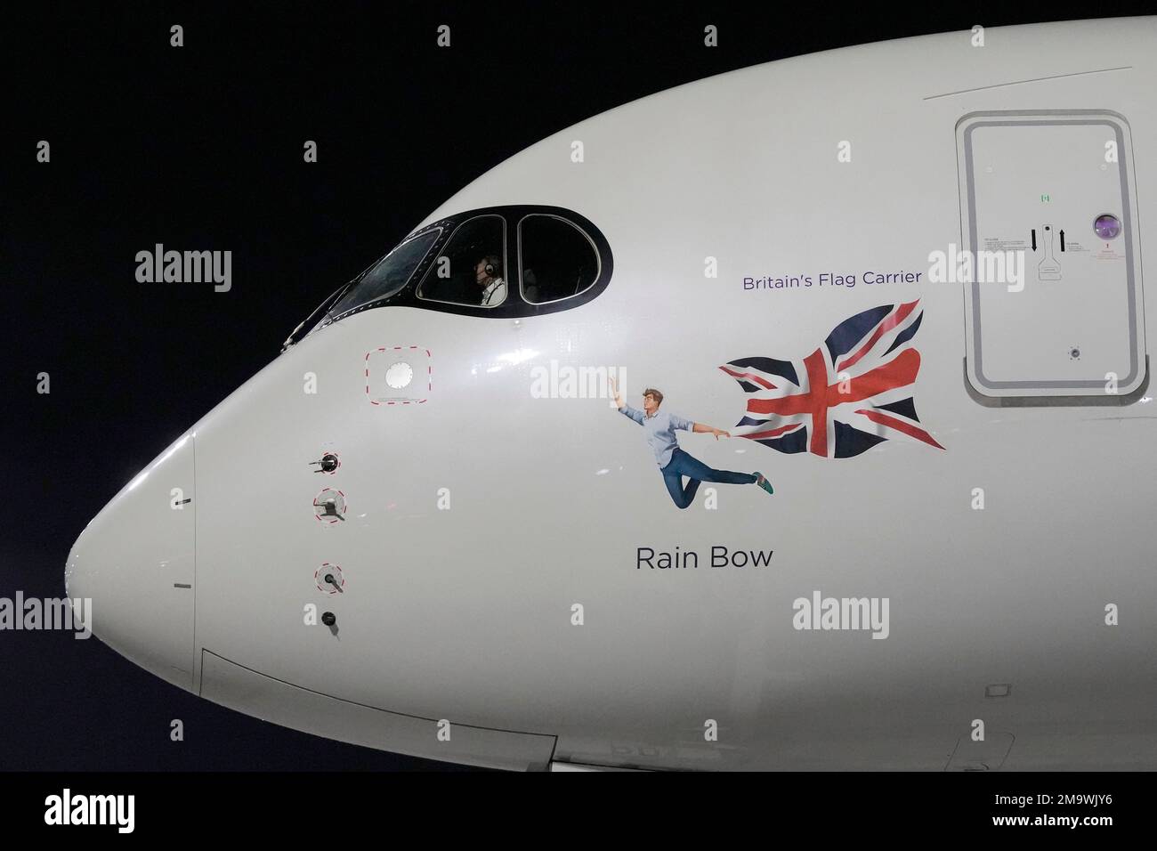 The airplane carrying England national soccer team arrives at Hamad ...