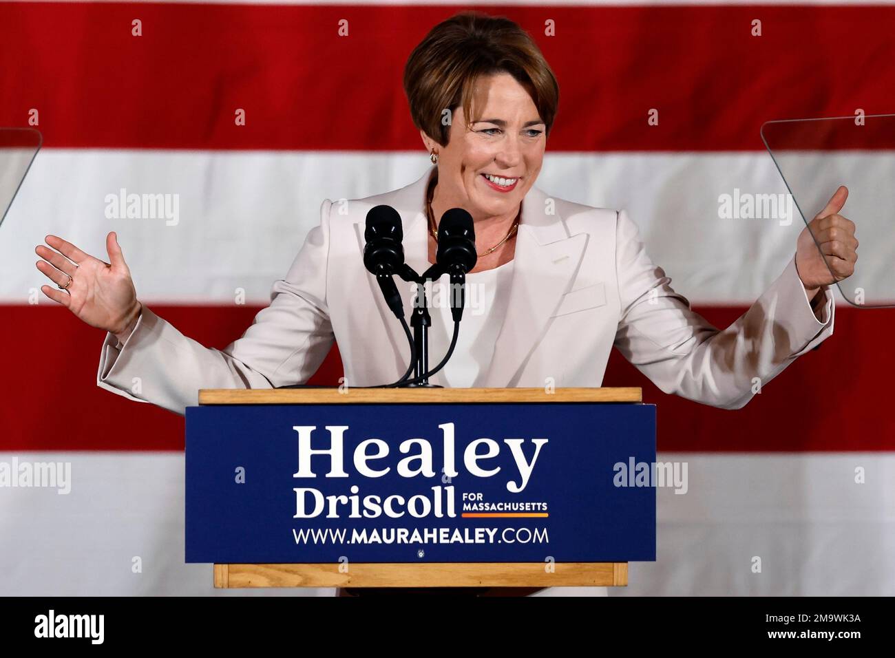 FILE - Massachusetts Gov.-elect Maura Healey speaks during a Democratic ...