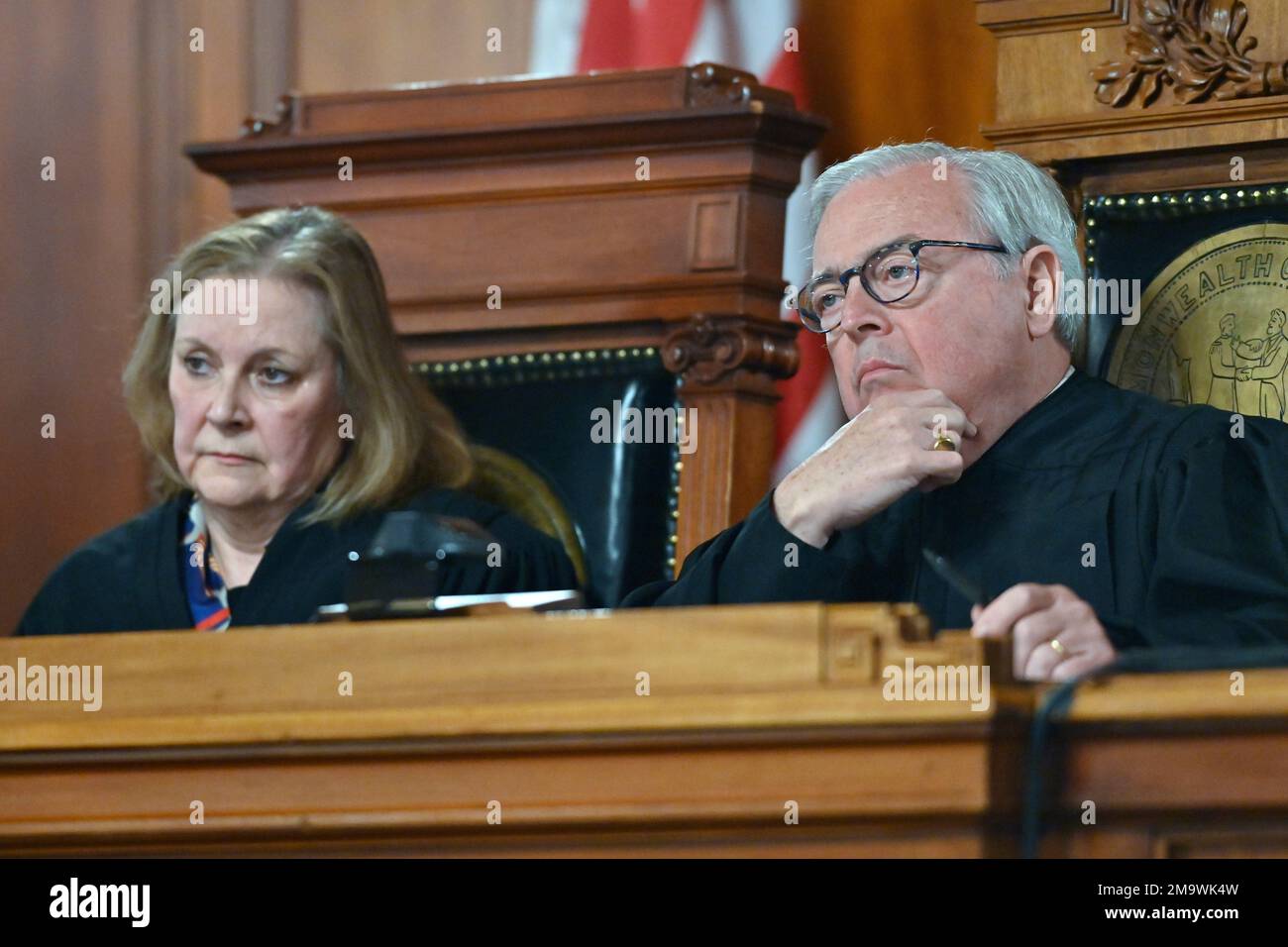 Kentucky Supreme Court Chief Justice John D. Minton Jr., right, and ...