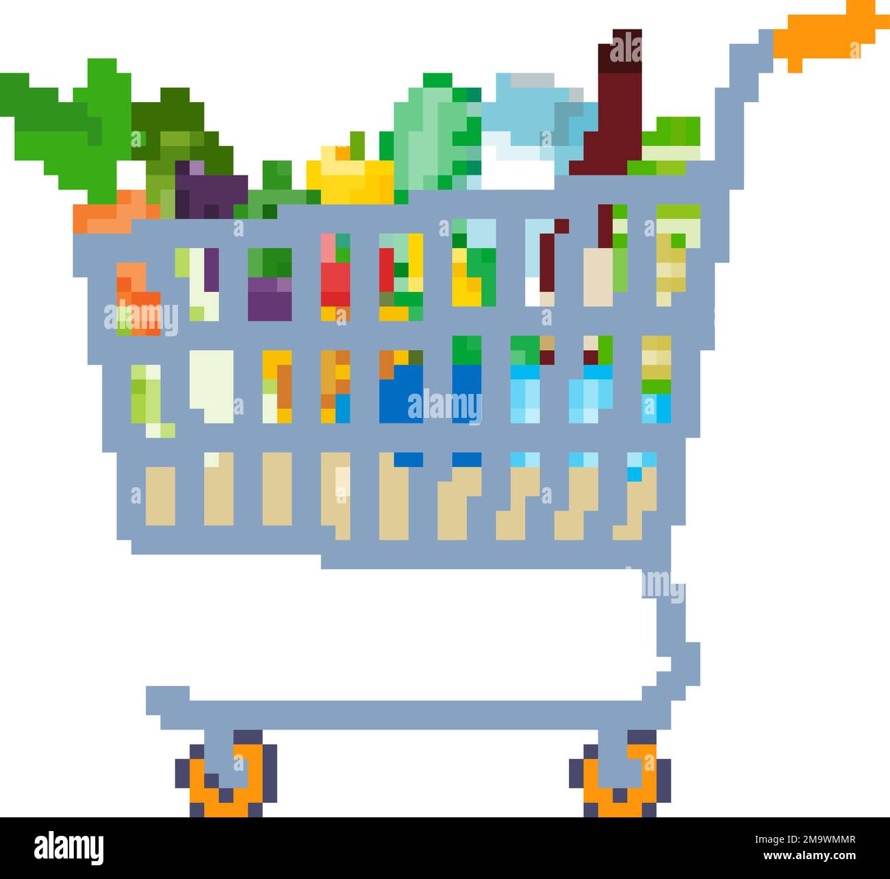 Pixel art shopping cart hi-res stock photography and images - Alamy