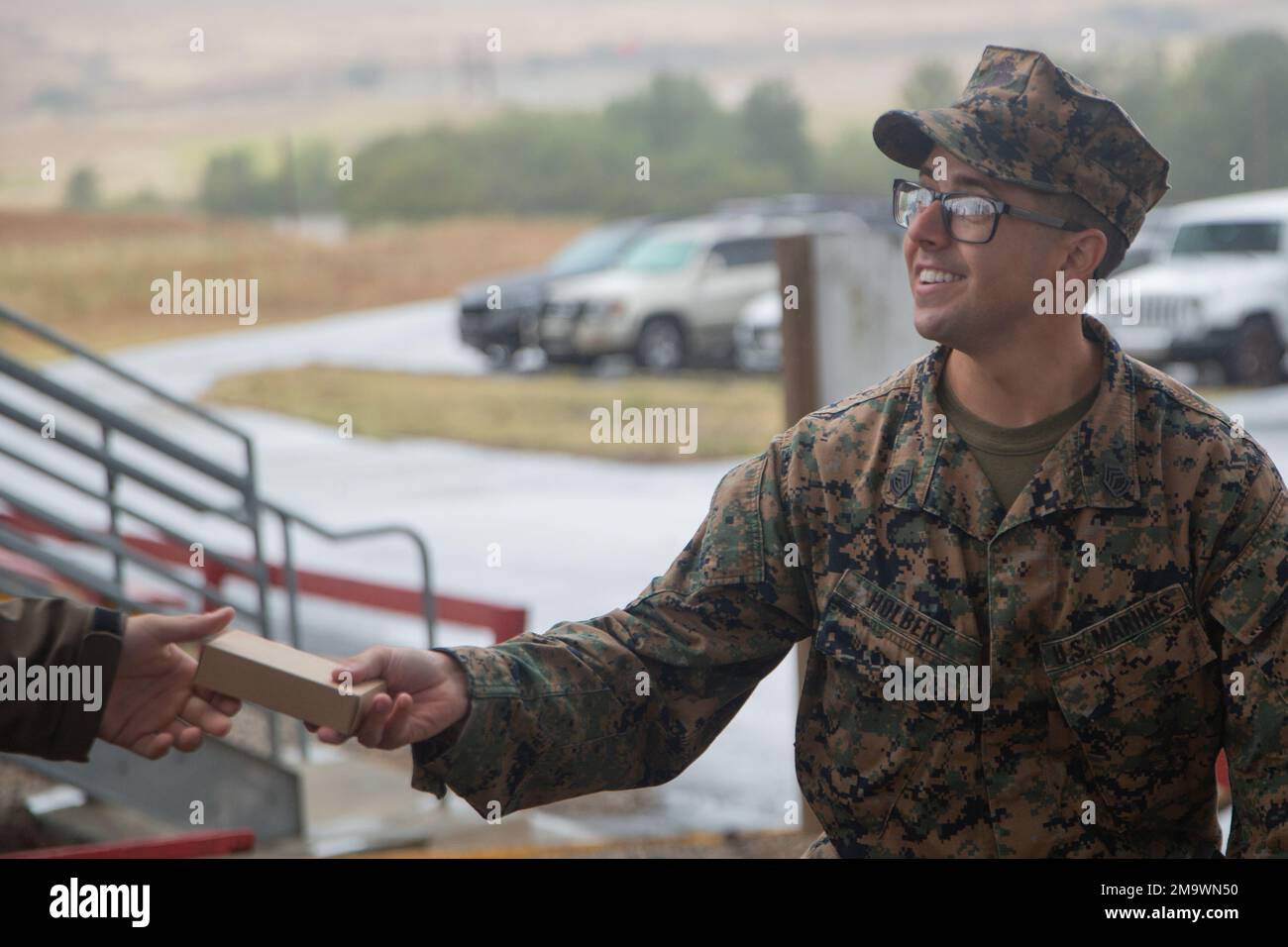 U.S. Marine Corps Gunnery Sgt. Donald J. Holbert, a communication ...