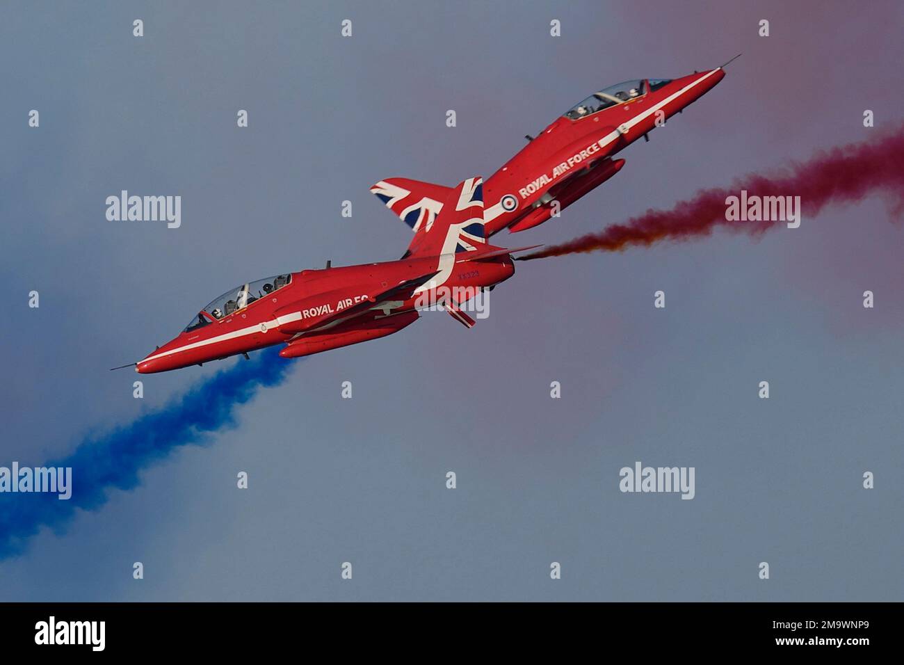 Britain's Royal Air Force Aerobatic Team, Red Arrows, perform a flying ...