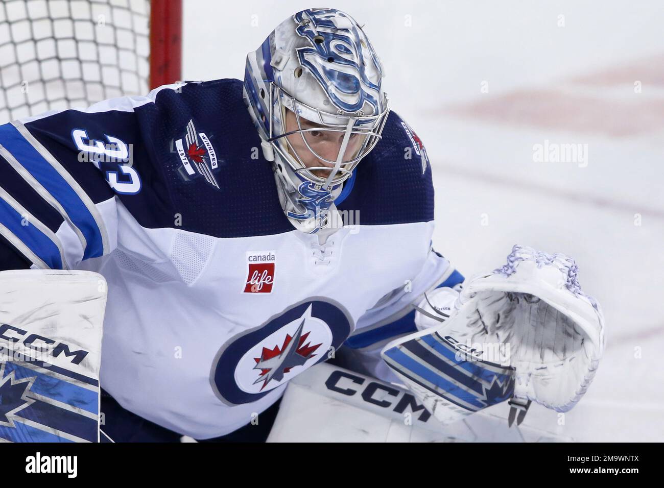 Winnipeg Jets goalie David Rittich, from Czech Republic, during an NHL ...