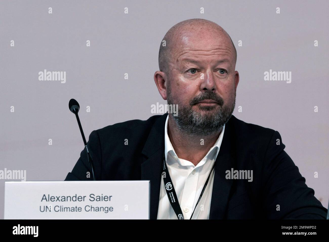 Alexander Saier, U.N. Climate Change, attends a session at the COP27 U ...