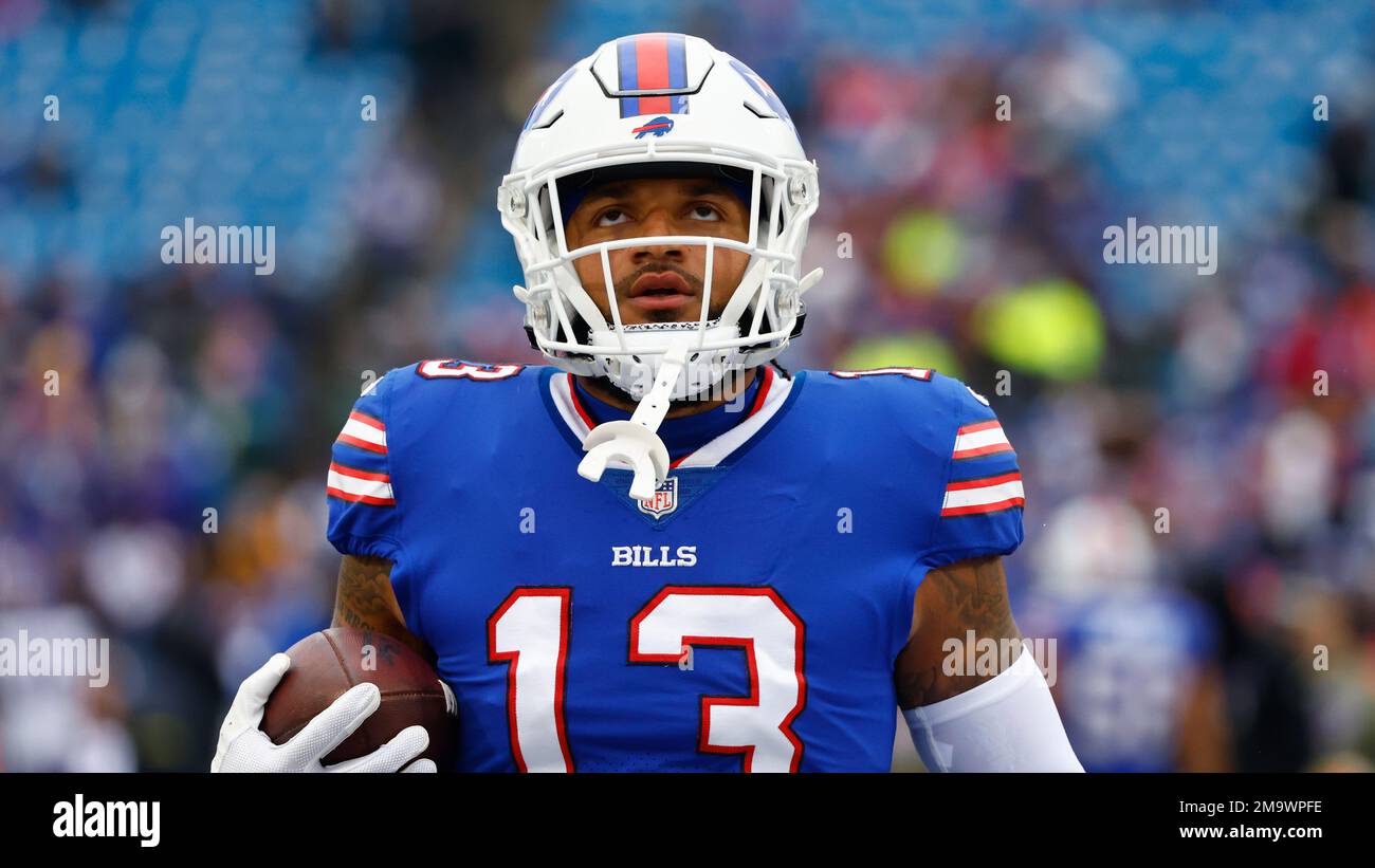 Buffalo Bills wide receiver Gabe Davis prior an NFL football game ...