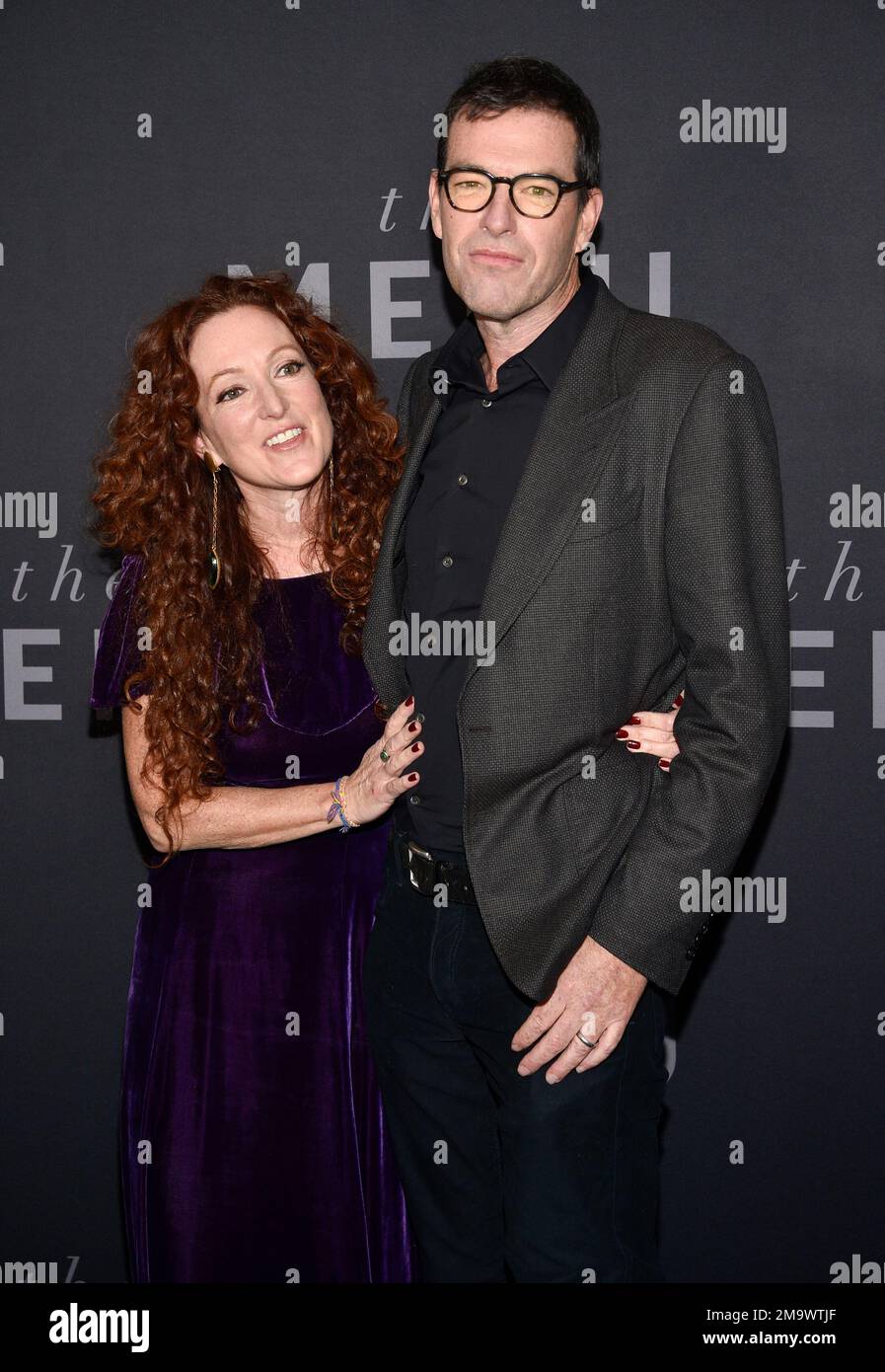 Director Mark Mylod, right, and wife Amy Westcott attend the premiere ...