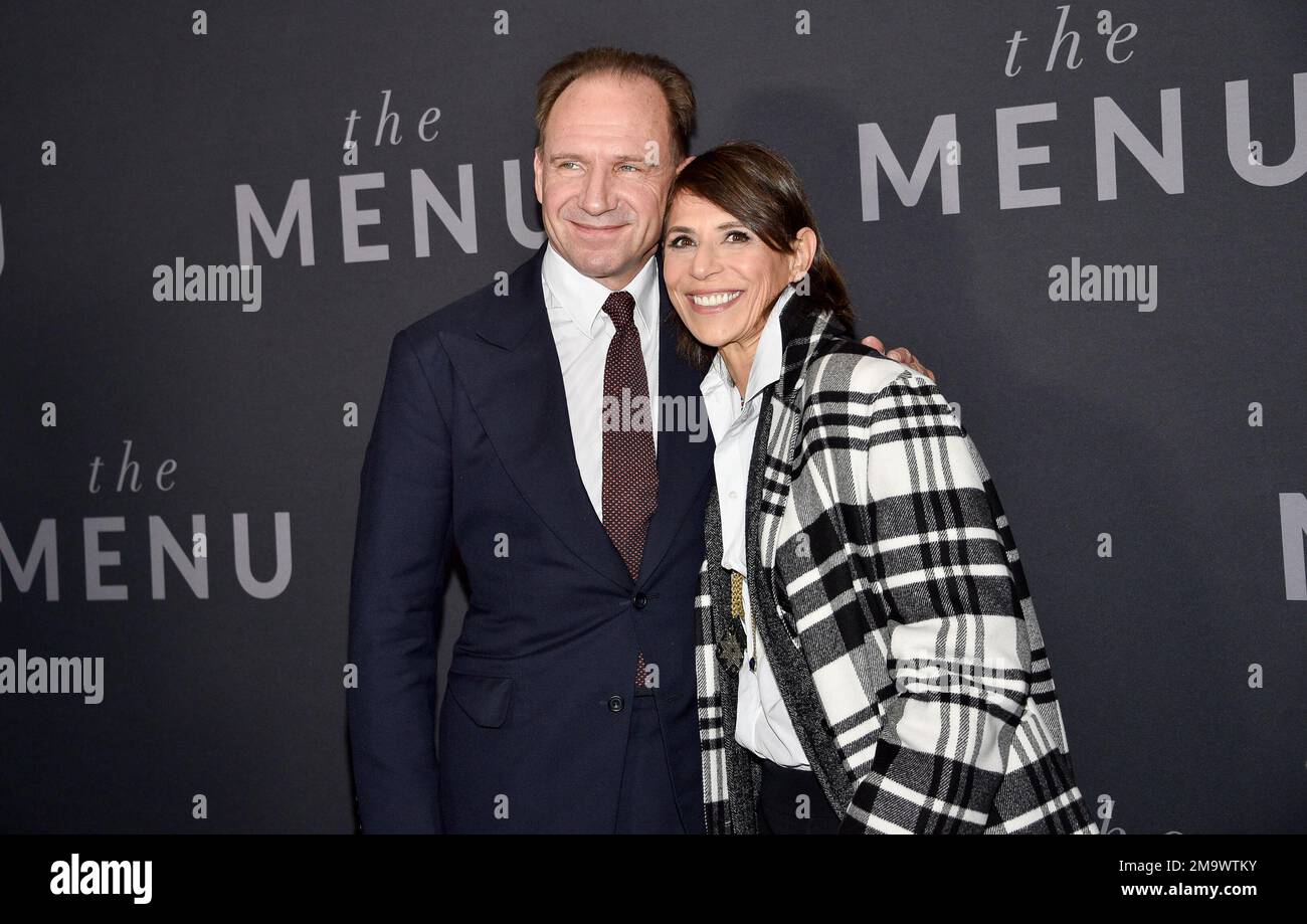Actor Ralph Fiennes, left, and chef Dominique Crenn attend the premiere ...