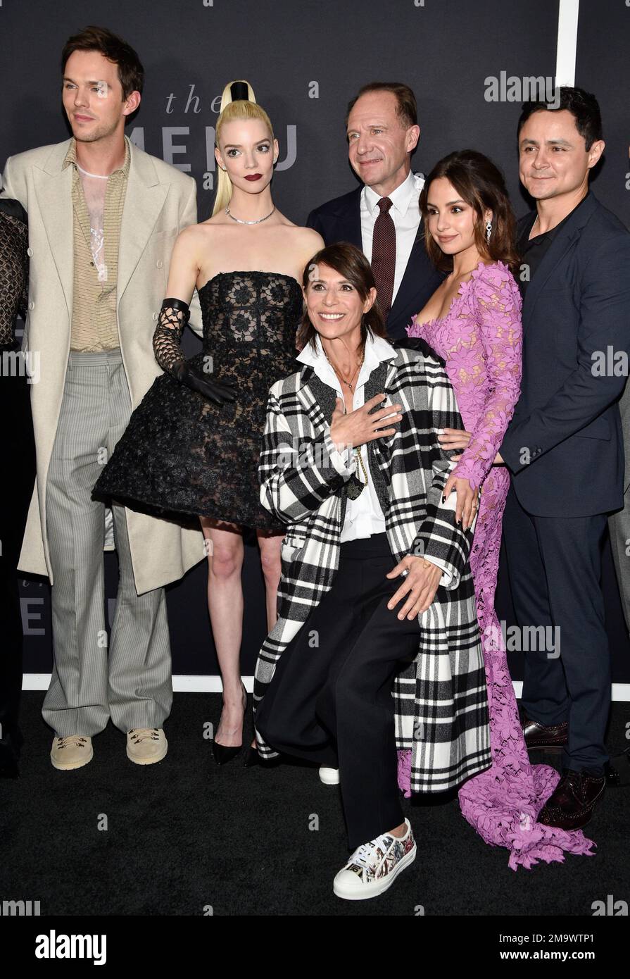 Nicholas Hoult, left, Anya Taylor-Joy, Dominique Crenn, Ralph Fiennes ...