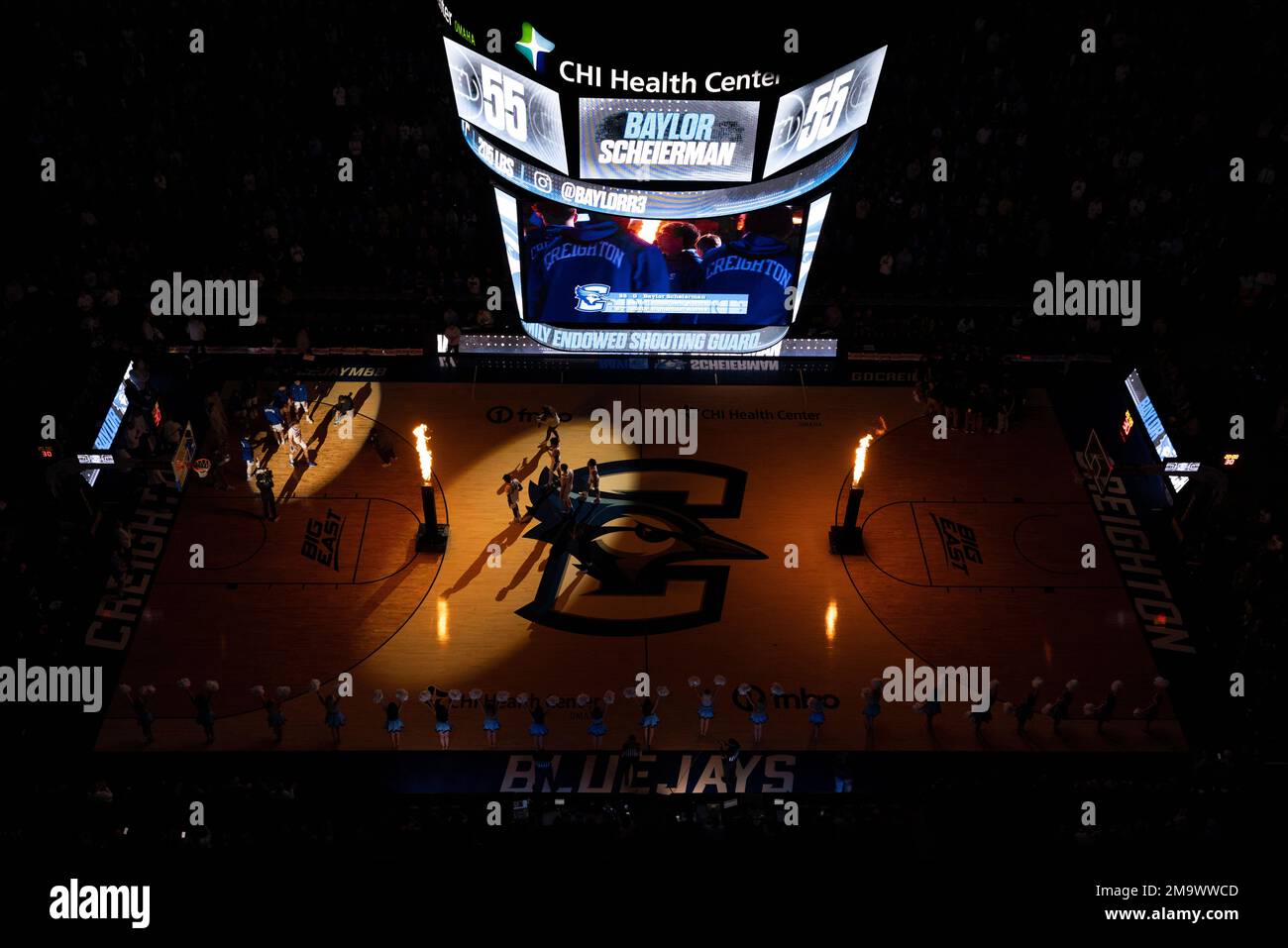 Creighton's Baylor Scheierman walks on court during team introductions ...