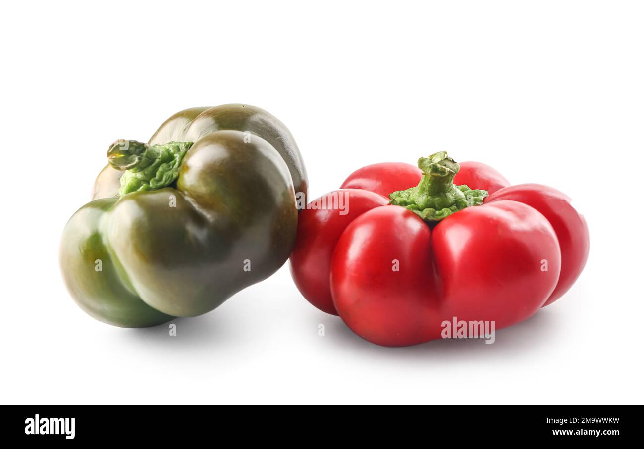 Fresh bell peppers isolated on white background Stock Photo - Alamy