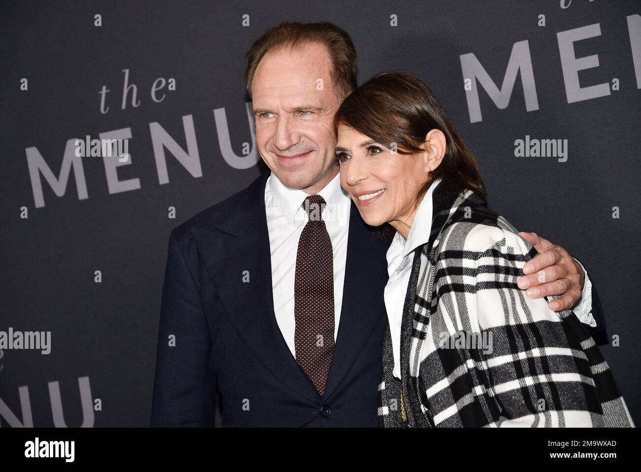 Actor Ralph Fiennes, left, and chef Dominique Crenn attend the premiere ...