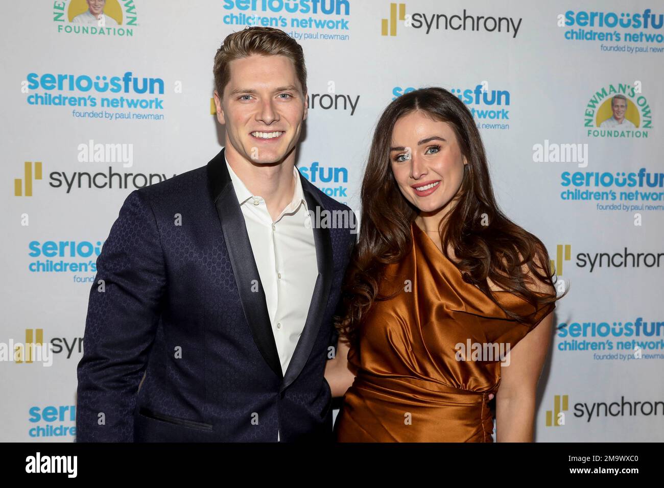 Race car driver Josef Newgarden, left, and his wife Ashley Newgarden ...