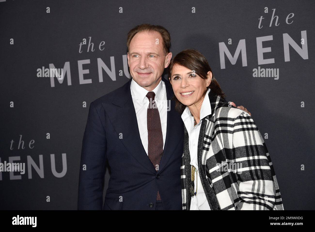 Actor Ralph Fiennes, left, and chef Dominique Crenn attend the premiere ...