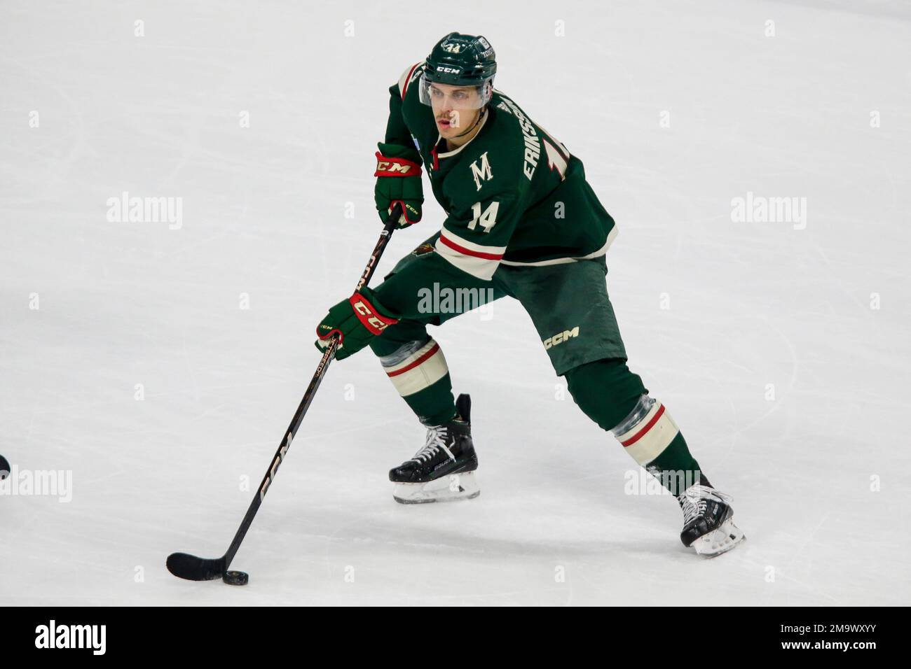 Minnesota Wild center Joel Eriksson Ek plays during an NHL hockey game ...