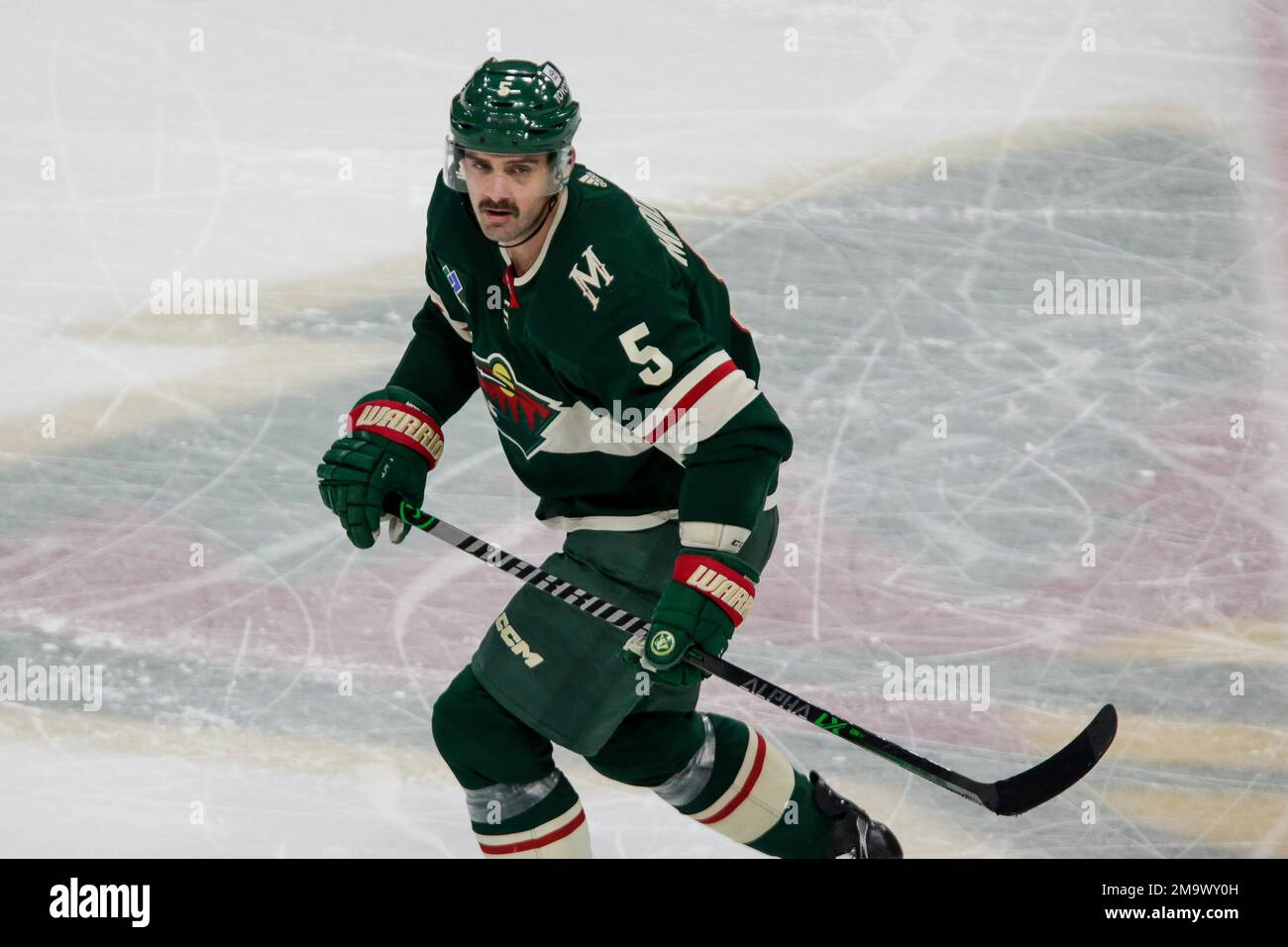 Minnesota Wild defenseman Jacob Middleton plays during an NHL hockey ...
