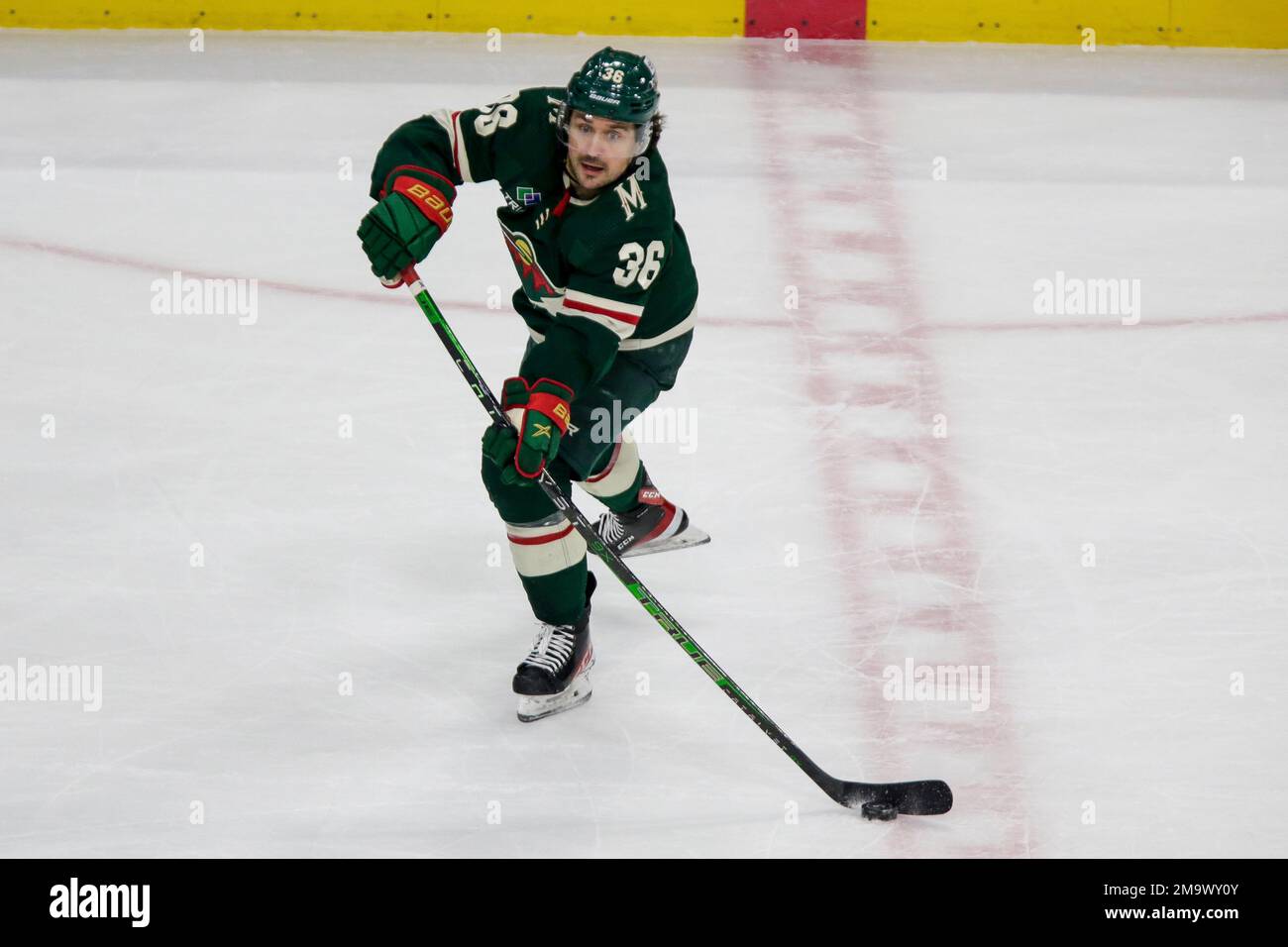 Minnesota Wild right wing Mats Zuccarello plays during an NHL hockey ...