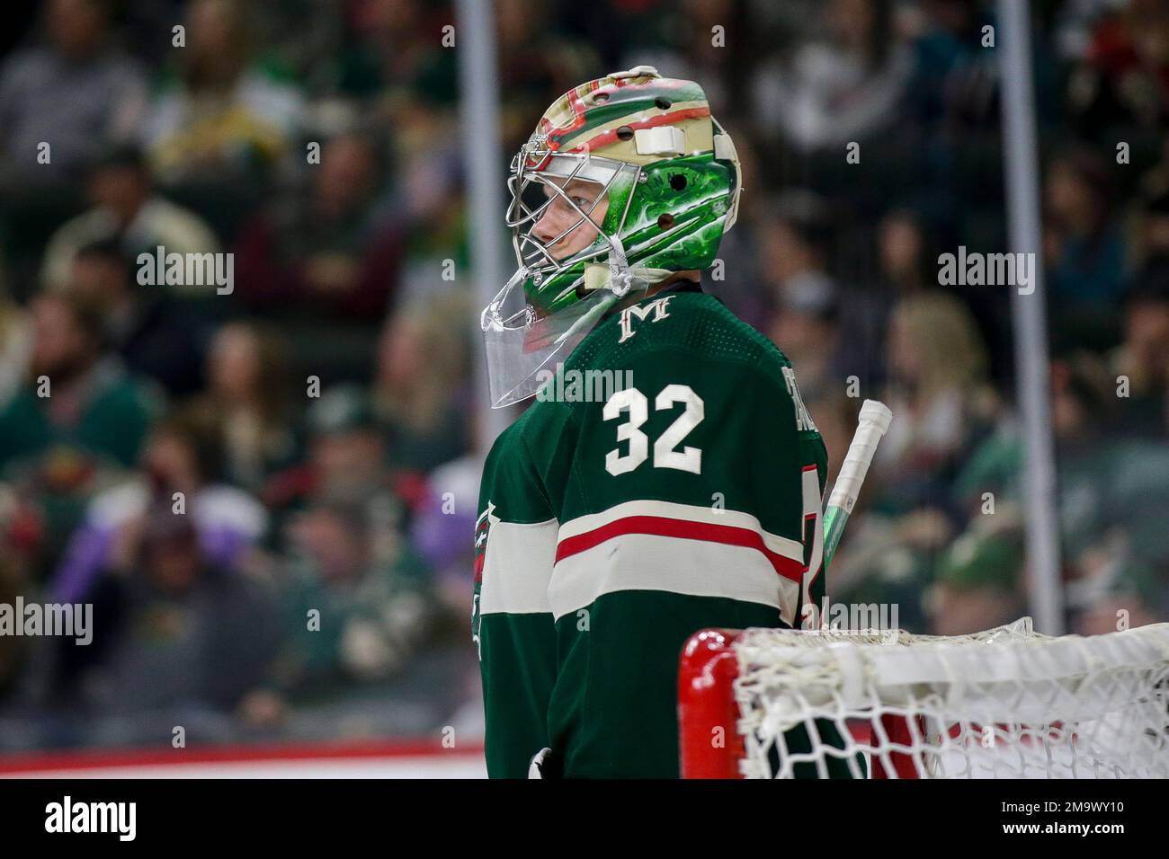 Minnesota Wild goaltender Filip Gustavsson plays during an NHL hockey ...