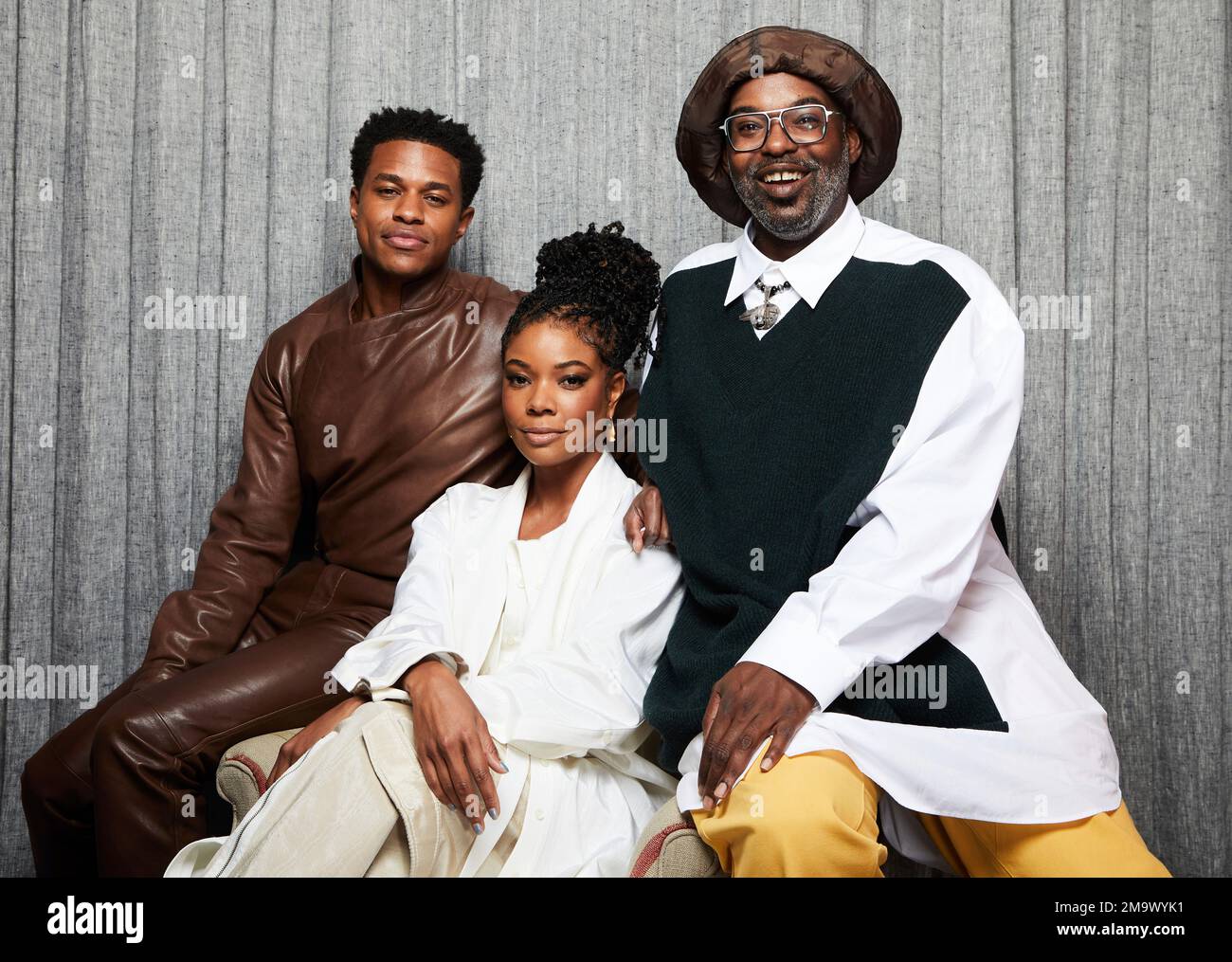 Jeremy Pope, left, Gabrielle Union and Elegance Bratton pose for a ...
