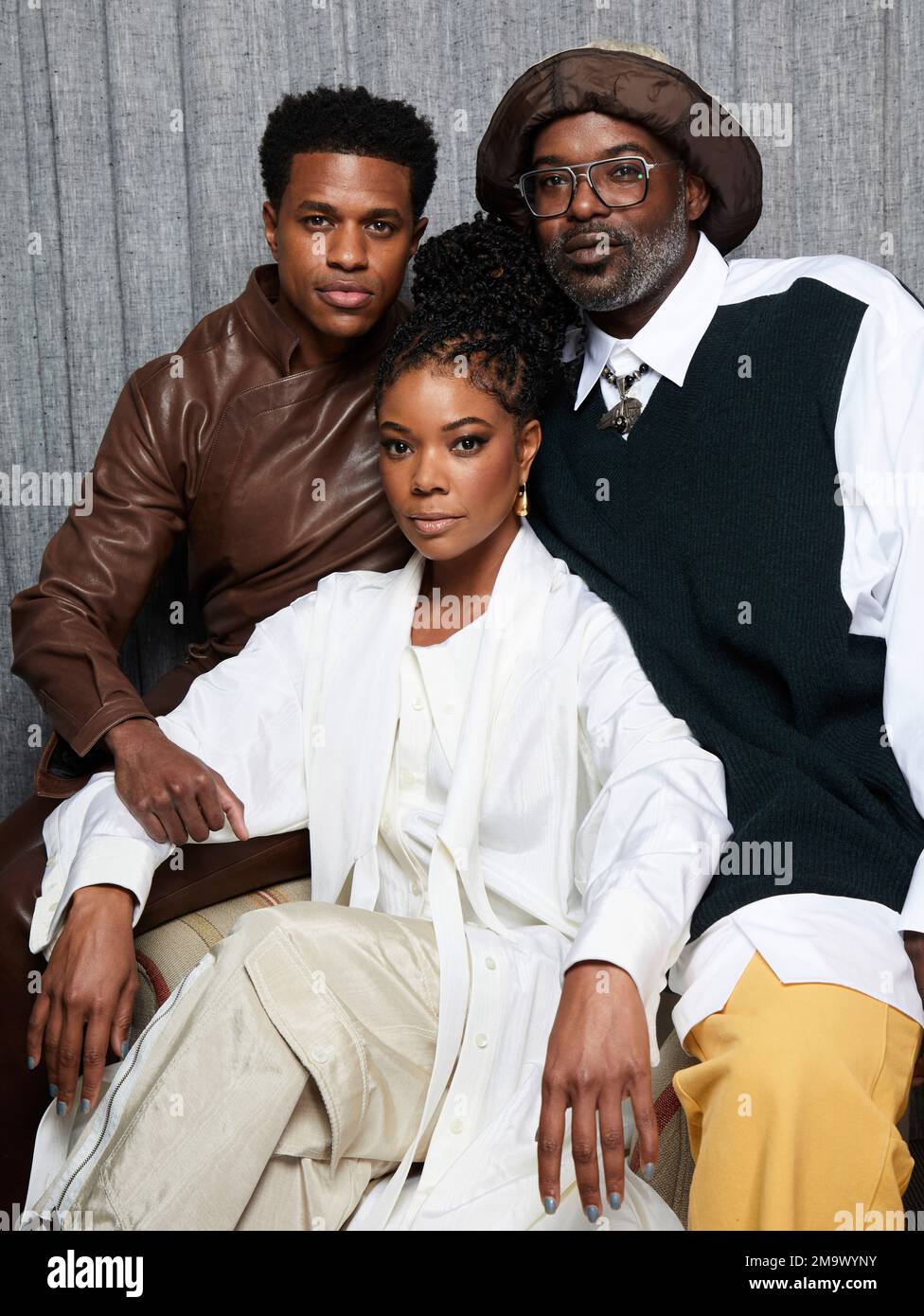 Jeremy Pope, left, Gabrielle Union and Elegance Bratton pose for a ...