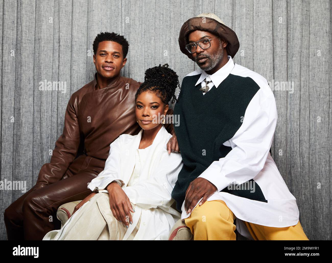 Jeremy Pope, left, Gabrielle Union and Elegance Bratton pose for a ...