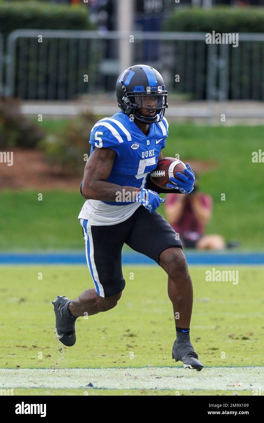 Duke's Jalon Calhoun (5) carries the ball during an NCAA college ...