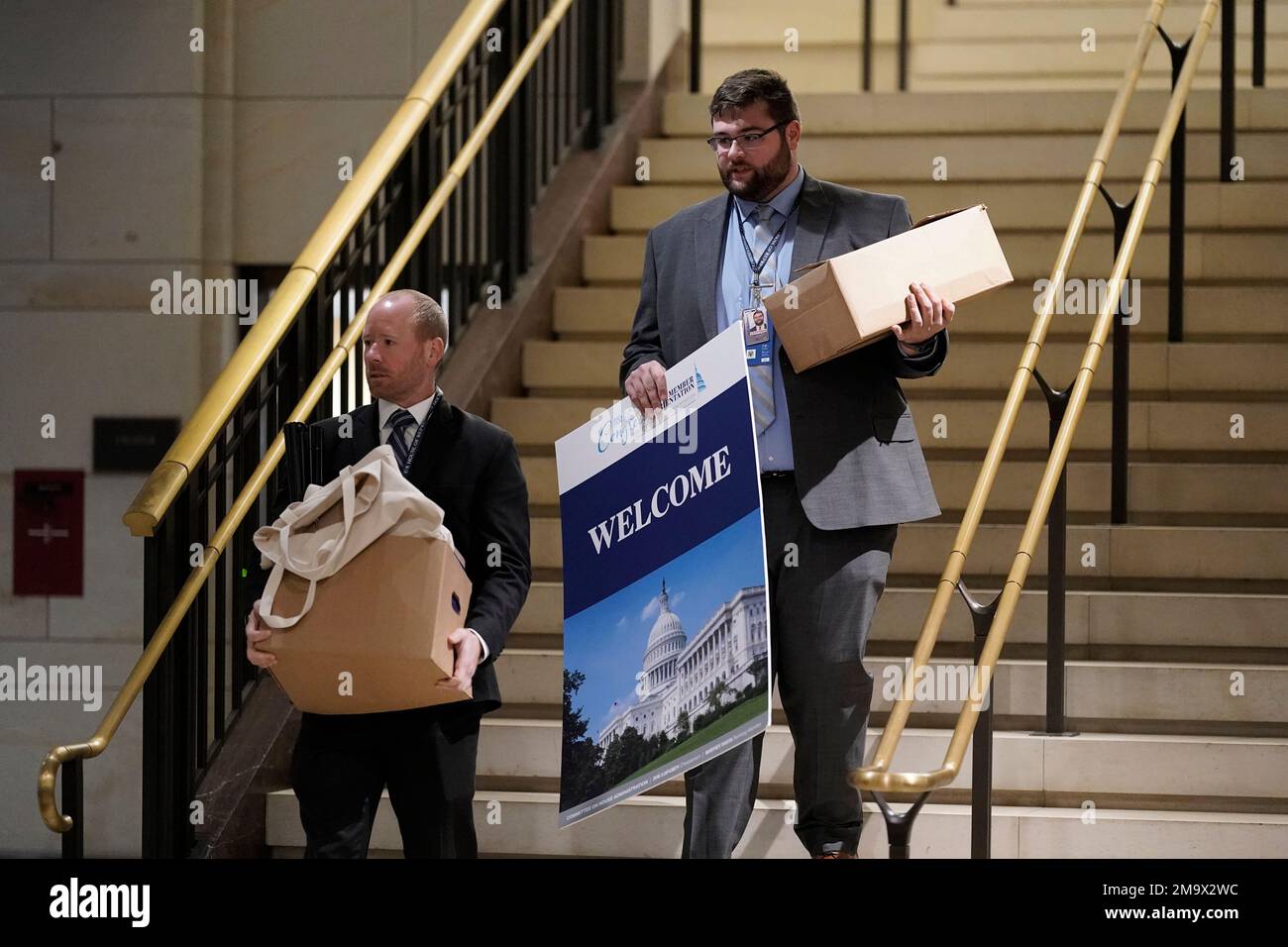 Congressional staffers arrive to welcome newly-elected members of the ...