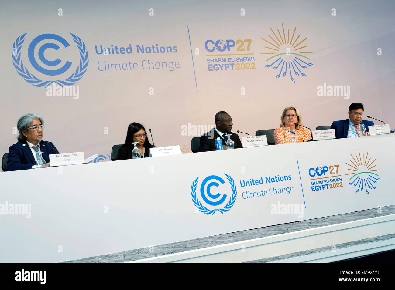 From left, Red Constantino, of V20, Sara Ahmed, of V20, Henry Kwabena ...