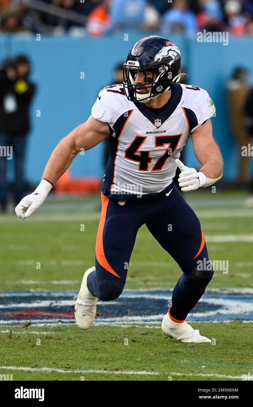 Denver Broncos linebacker Josey Jewell (47) plays against the Tennessee ...