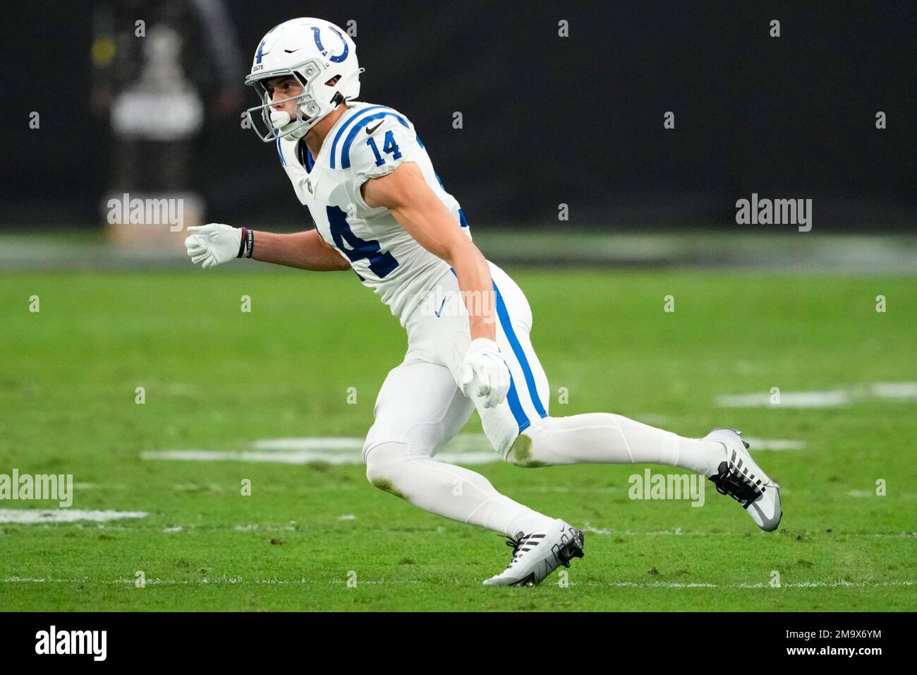 Indianapolis Colts wide receiver Alec Pierce (14) runs a play against ...